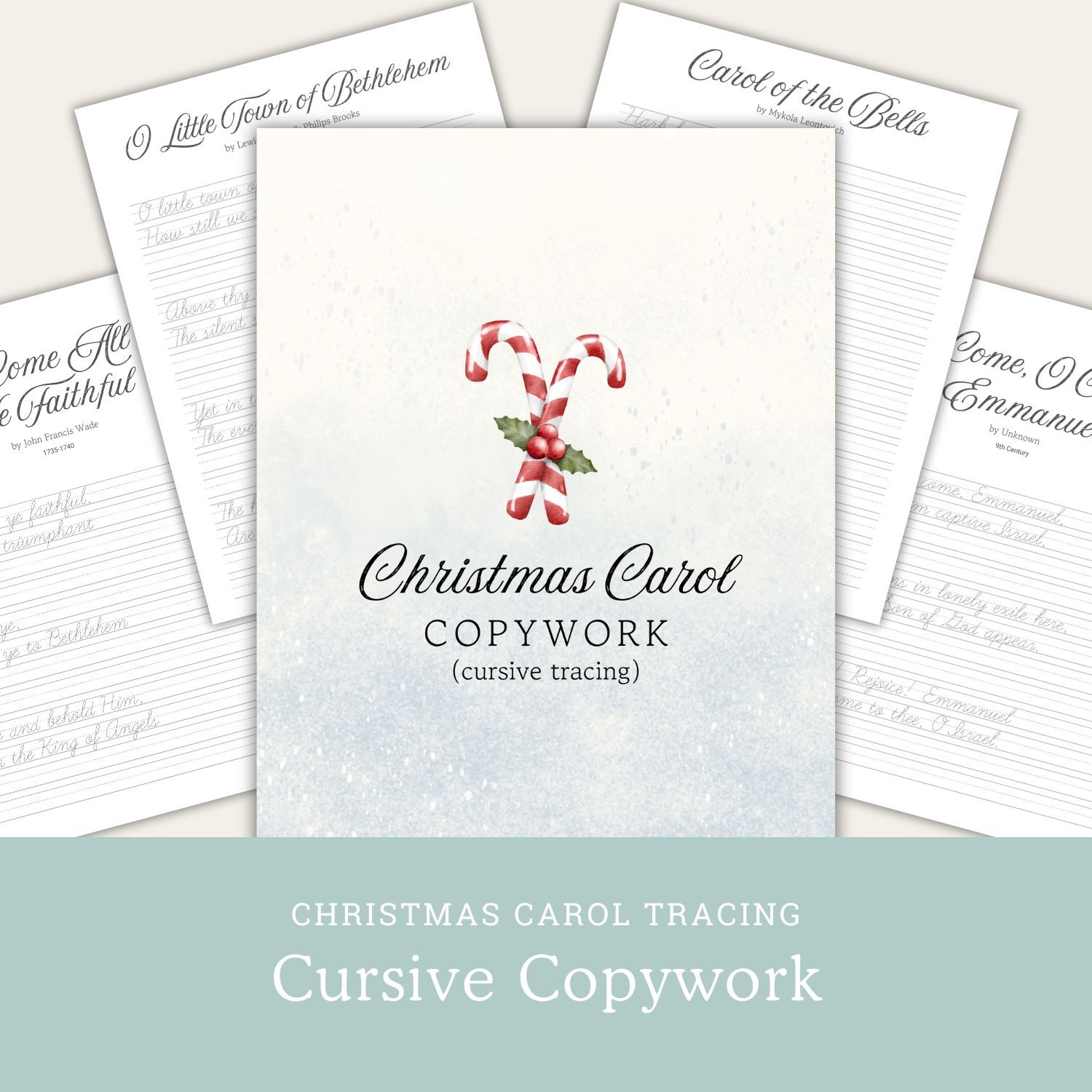 Christmas Carol Cursive Tracing Copywork – This Homeschool House Shop